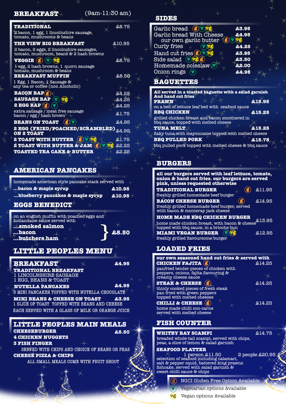 Main menu – The View Cafe Bar