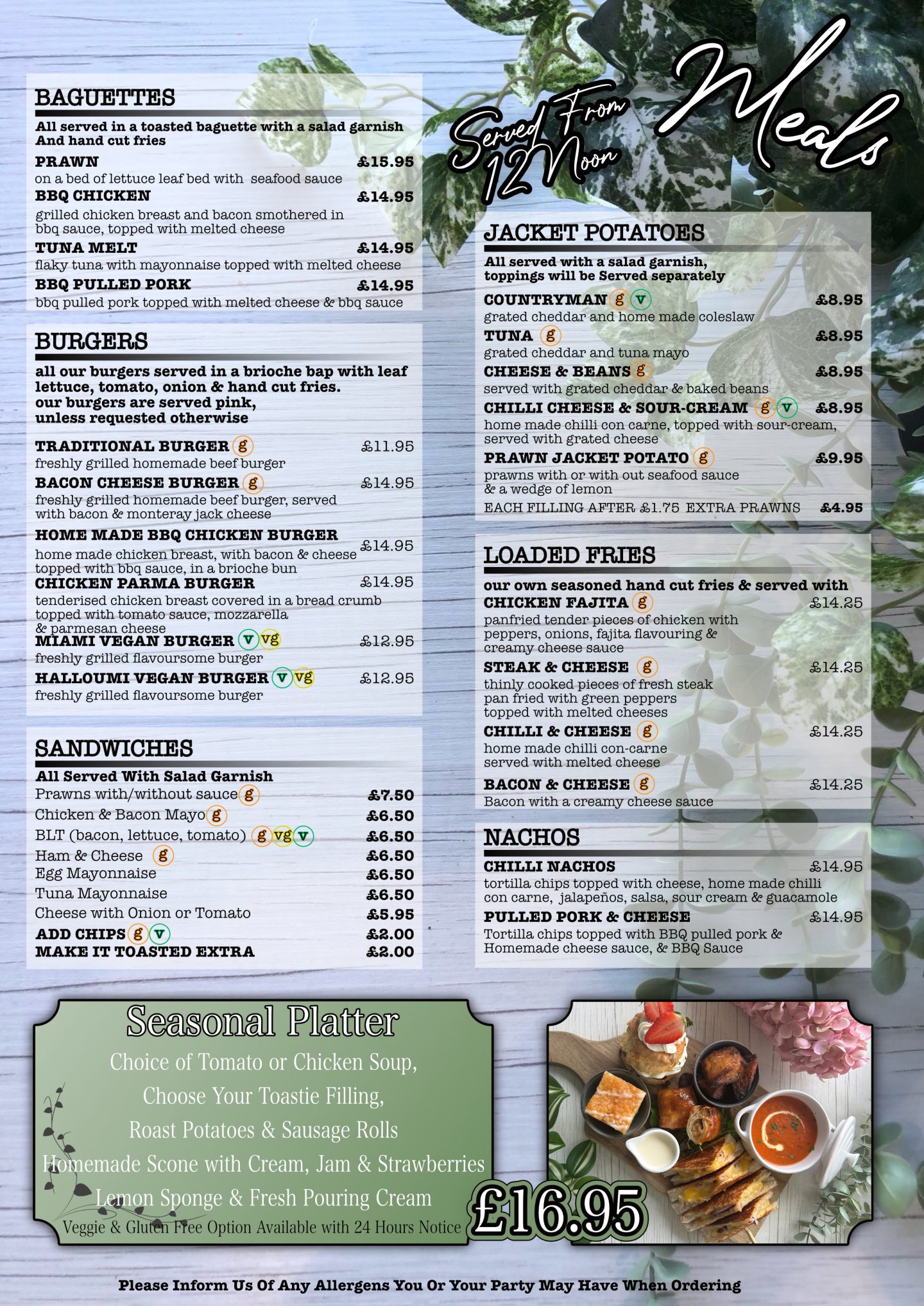 Menus – The View Cafe Bar