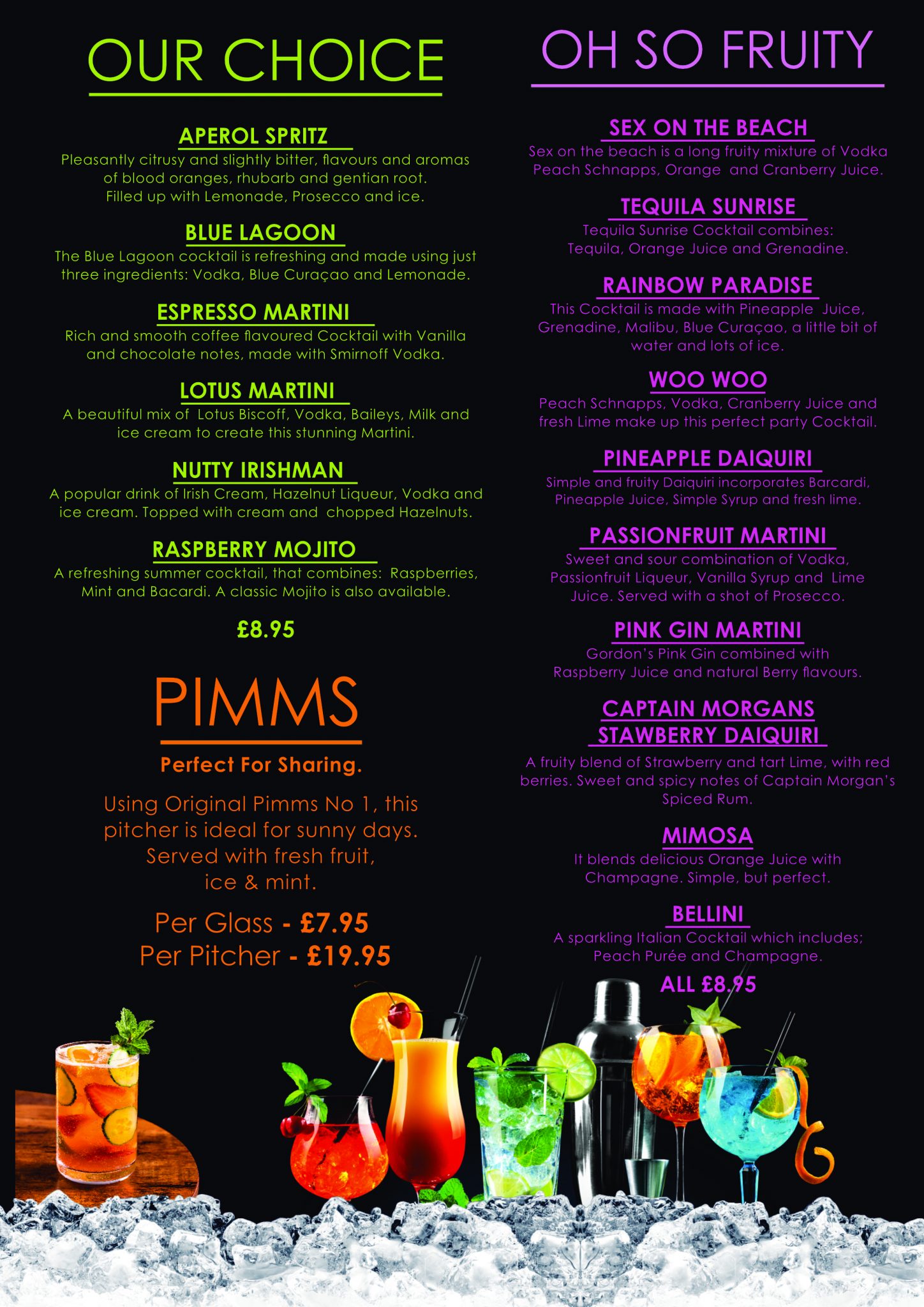 Drinks menu – The View Cafe Bar